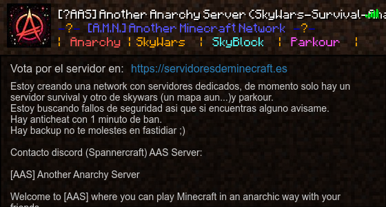 [?AAS] Another Anarchy Server (SkyWars-Survival-Anarchy-Parkour ...