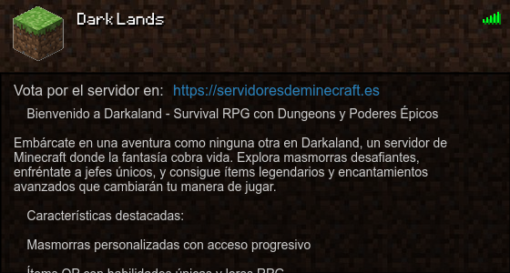 Dark Lands Servidor de Minecraft - ServidoresDeMinecraft.ES