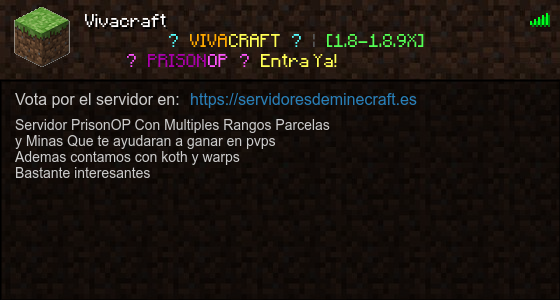 Vivacraft Servidor de Minecraft - ServidoresDeMinecraft.ES