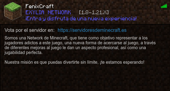 FenixCraft Servidor de Minecraft - ServidoresDeMinecraft.ES