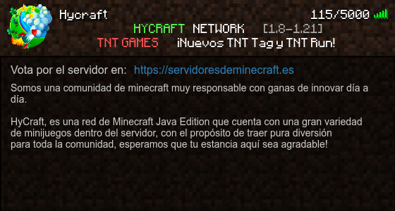 Hycraft Servidor de Minecraft - ServidoresDeMinecraft.ES