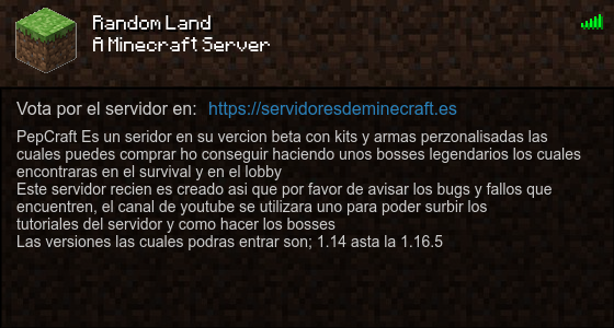 Random Land Servidor de Minecraft - ServidoresDeMinecraft.ES