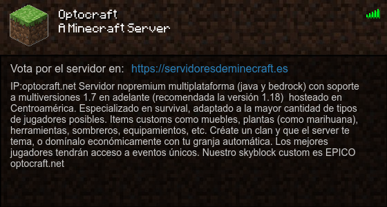 Optocraft Servidor de Minecraft - ServidoresDeMinecraft.ES