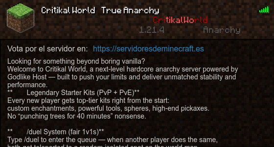 Critikal World — True Anarchy Servidor de Minecraft ...