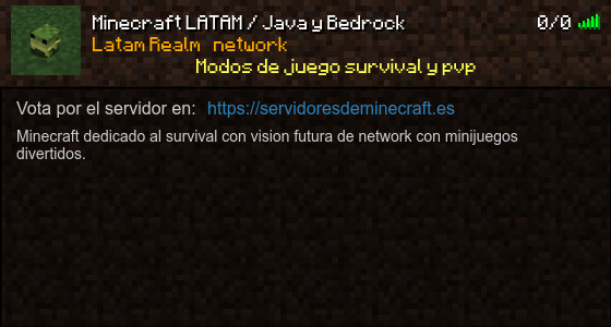 Minecraft LATAM / Java y Bedrock Servidor de Minecraft ...