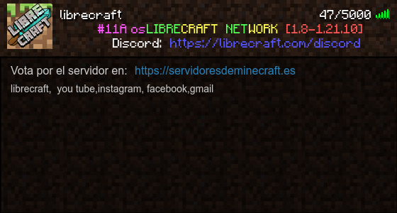 librecraft Servidor de Minecraft - ServidoresDeMinecraft.ES