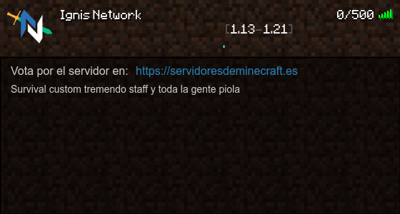 Ignis Network Servidor de Minecraft - ServidoresDeMinecraft.ES