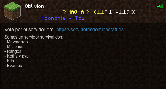 Oblivion Servidor de Minecraft - ServidoresDeMinecraft.ES