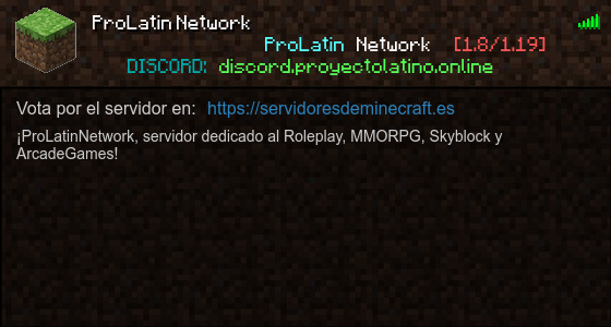 ProLatin Network Servidor de Minecraft - ServidoresDeMinecraft.ES