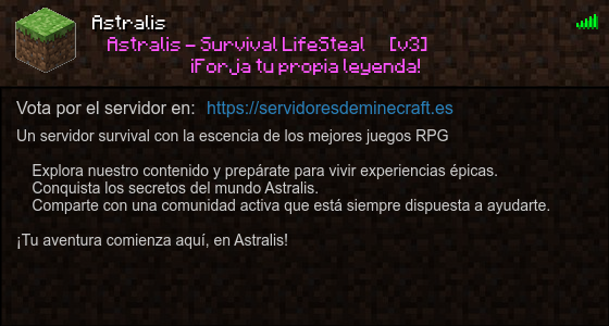 Astralis Servidor de Minecraft - ServidoresDeMinecraft.ES