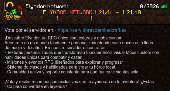 Elyndor Network Servidor de Minecraft - ServidoresDeMinecraft.ES