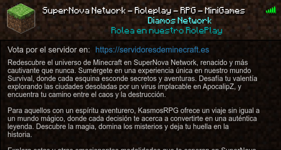 SuperNova Network - Roleplay - RPG - MiniGames Servidor de Minecraft ...