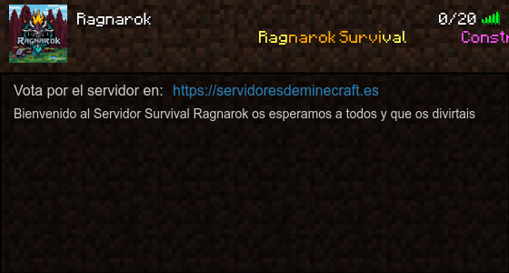 Ragnarok Servidor de Minecraft - ServidoresDeMinecraft.ES