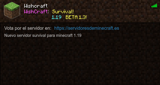 Wishcraft Servidor de Minecraft - ServidoresDeMinecraft.ES
