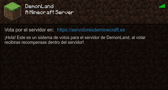 DemonLand Servidor de Minecraft - ServidoresDeMinecraft.ES
