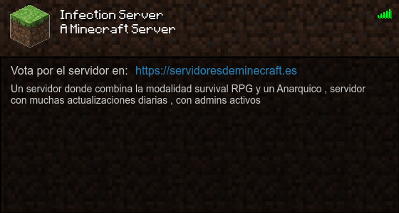 Infection Server Servidor de Minecraft - ServidoresDeMinecraft.ES