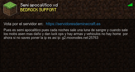 Semi apocalitico xd Servidor de Minecraft - ServidoresDeMinecraft.ES
