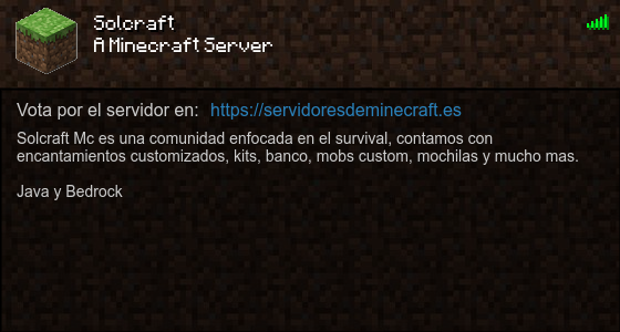 Solcraft Servidor de Minecraft - ServidoresDeMinecraft.ES