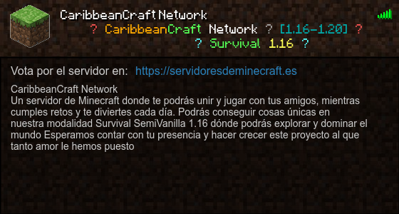 CaribbeanCraft Network Servidor de Minecraft - ServidoresDeMinecraft.ES