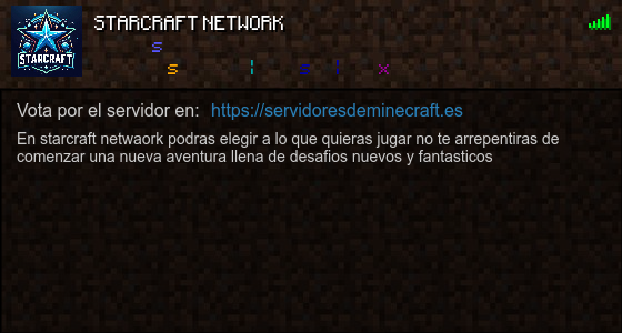 STARCRAFT NETWORK Servidor de Minecraft - ServidoresDeMinecraft.ES