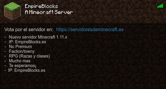 EmpireBlocks Servidor de Minecraft - ServidoresDeMinecraft.ES