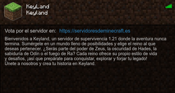 KeyLand Servidor de Minecraft - ServidoresDeMinecraft.ES