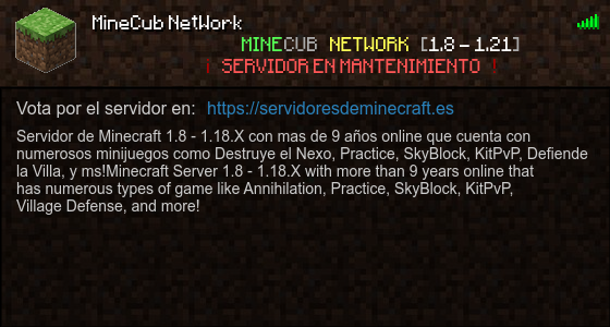 MineCub NetWork Servidor de Minecraft - ServidoresDeMinecraft.ES