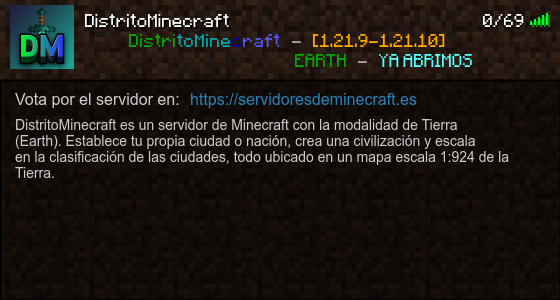 DistritoMinecraft Servidor de Minecraft - ServidoresDeMinecraft.ES