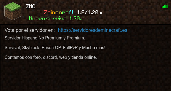 ZMC Servidor de Minecraft - ServidoresDeMinecraft.ES