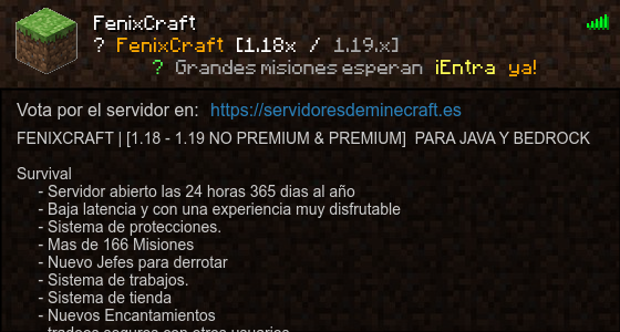 FenixCraft Servidor de Minecraft - ServidoresDeMinecraft.ES