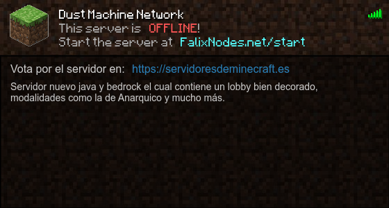 Dust Machine Network Servidor de Minecraft - ServidoresDeMinecraft.ES