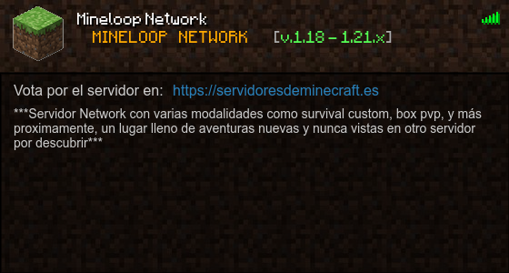 Mineloop Network Servidor de Minecraft - ServidoresDeMinecraft.ES