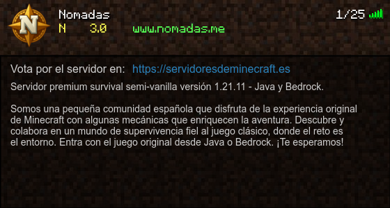 Nomadas Servidor de Minecraft - ServidoresDeMinecraft.ES