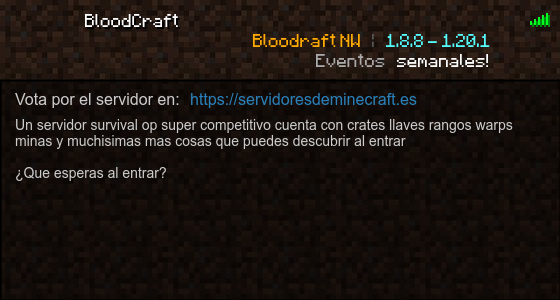 BloodCraft Servidor de Minecraft - ServidoresDeMinecraft.ES