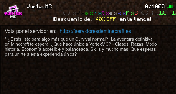 VortexMC Servidor de Minecraft - ServidoresDeMinecraft.ES