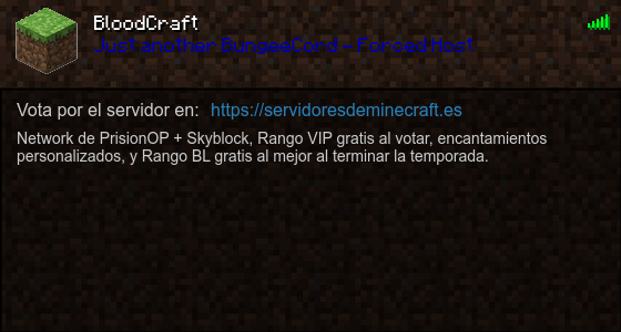 BloodCraft Servidor de Minecraft - ServidoresDeMinecraft.ES