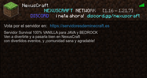 NexusCraft Servidor de Minecraft - ServidoresDeMinecraft.ES
