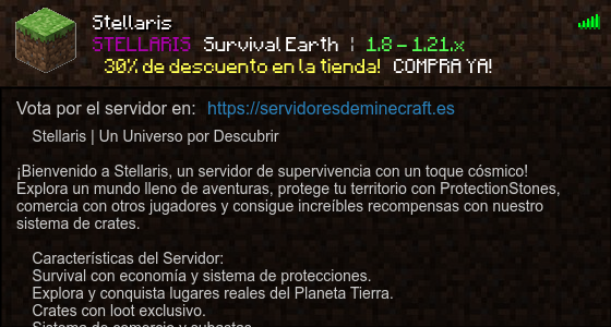 Stellaris Servidor de Minecraft - ServidoresDeMinecraft.ES