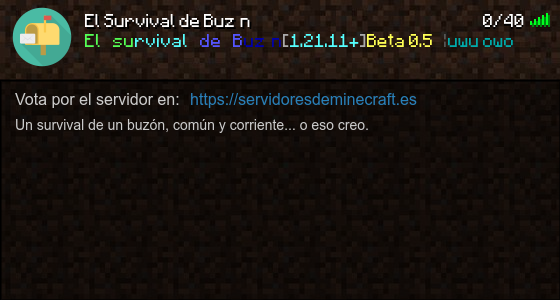 El Survival de Buzón Servidor de Minecraft - ServidoresDeMinecraft.ES