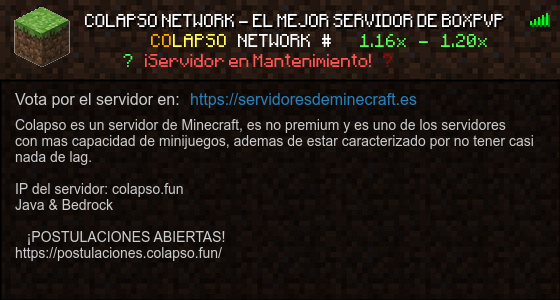 COLAPSO NETWORK - EL MEJOR SERVIDOR DE BOXPVP Servidor de Minecraft ...
