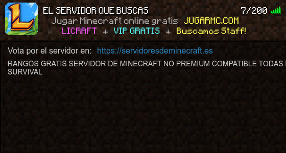 EL SERVIDOR QUE BUSCAS Servidor de Minecraft - ServidoresDeMinecraft.ES